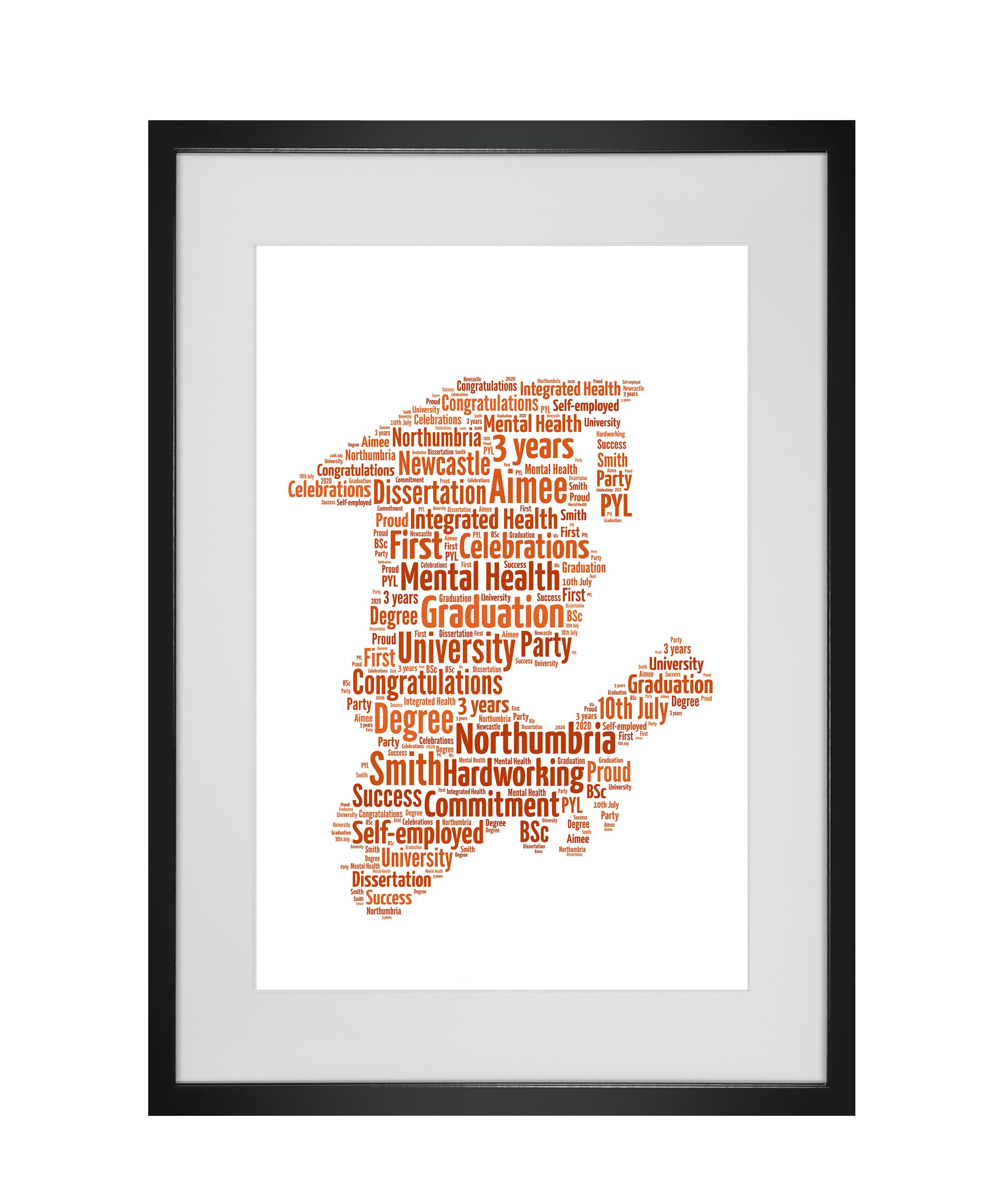 Personalised Female Graduation Word Art Print - Etsy