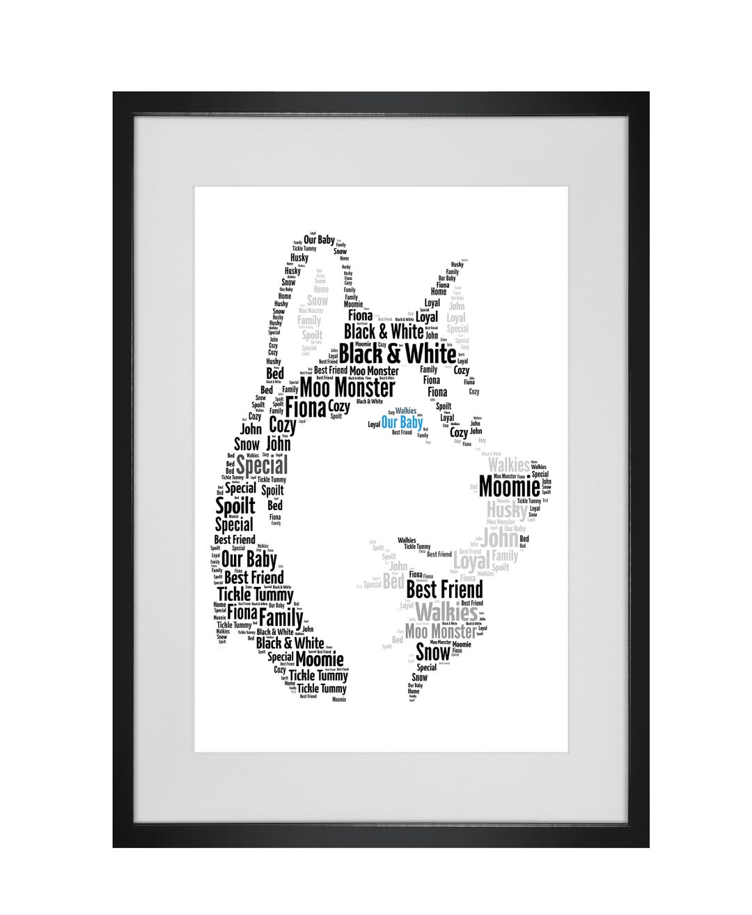 Personalised Husky Dog Word Art Print - Any Breed of Dog Can Be Made - Etsy