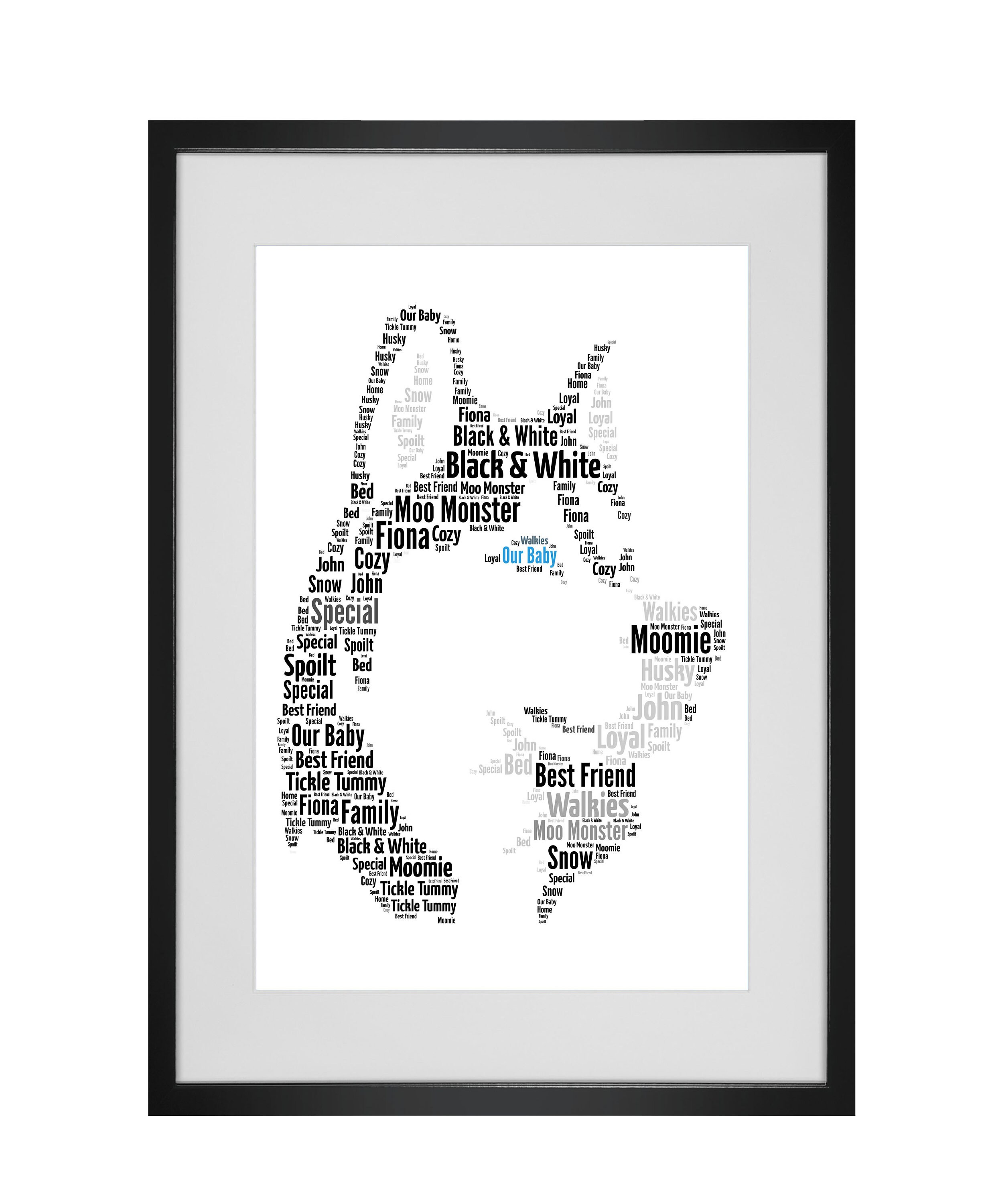 Personalised Husky Dog Word Art Print - Any Breed of Dog Can Be Made - Etsy