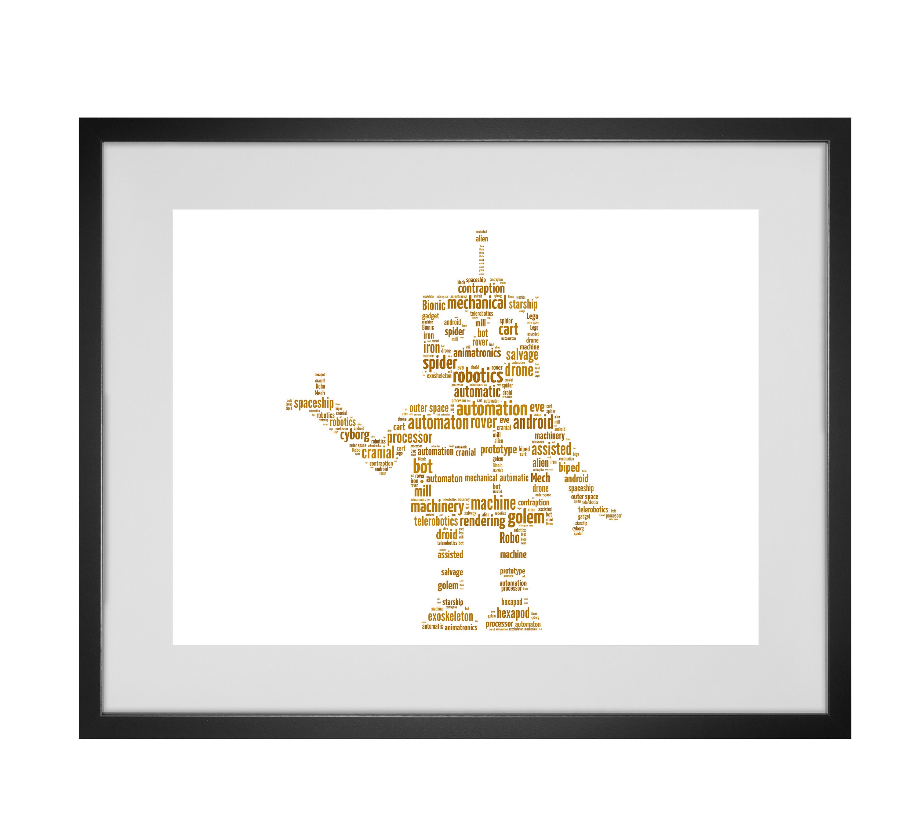 Personalised Robot Word Art Print - Etsy
