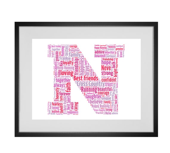 Personalised N Letter Initial Name Word Art - Etsy