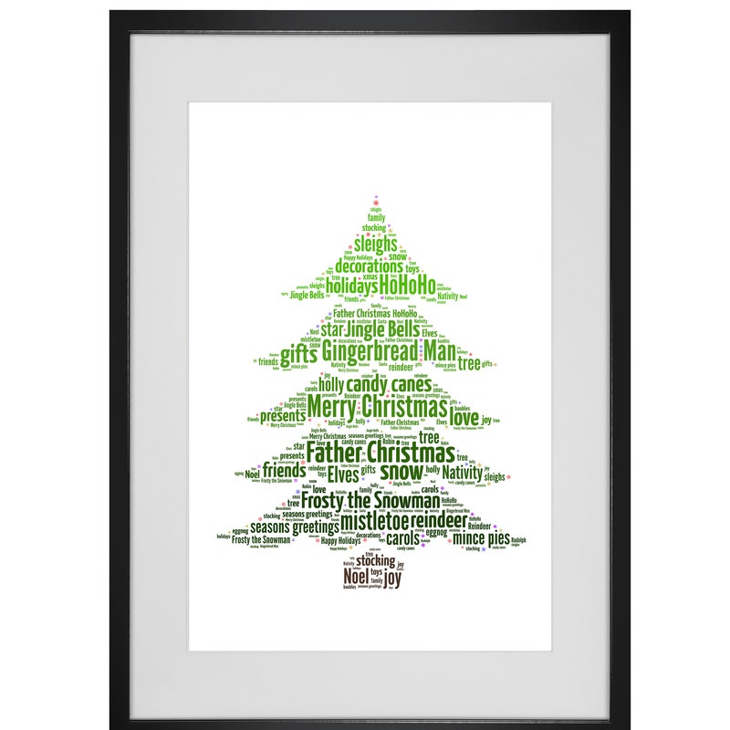 Christmas Word Tree - Etsy