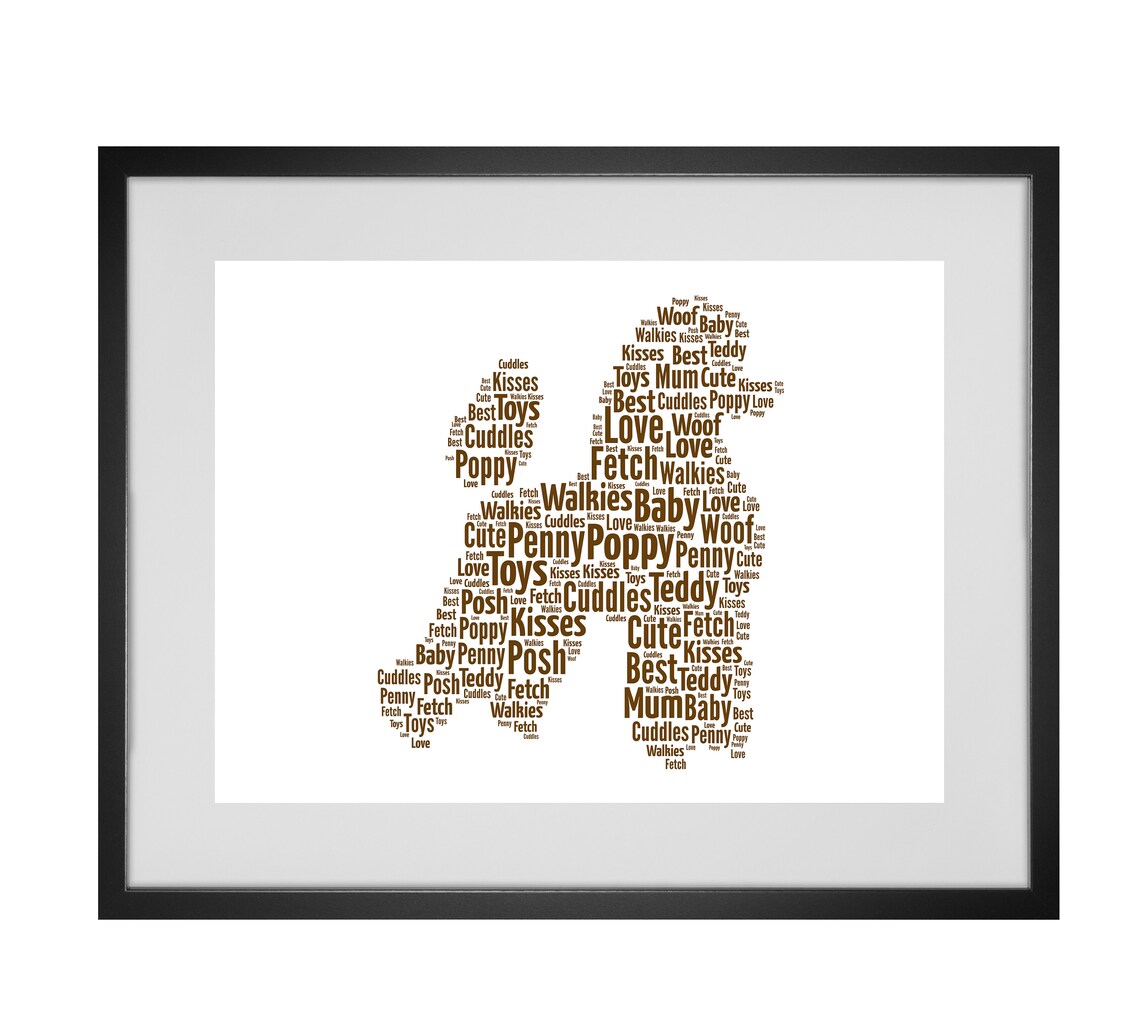 Personalised Poodle Dog Word Art Print Any Breed of Dog Can | Etsy