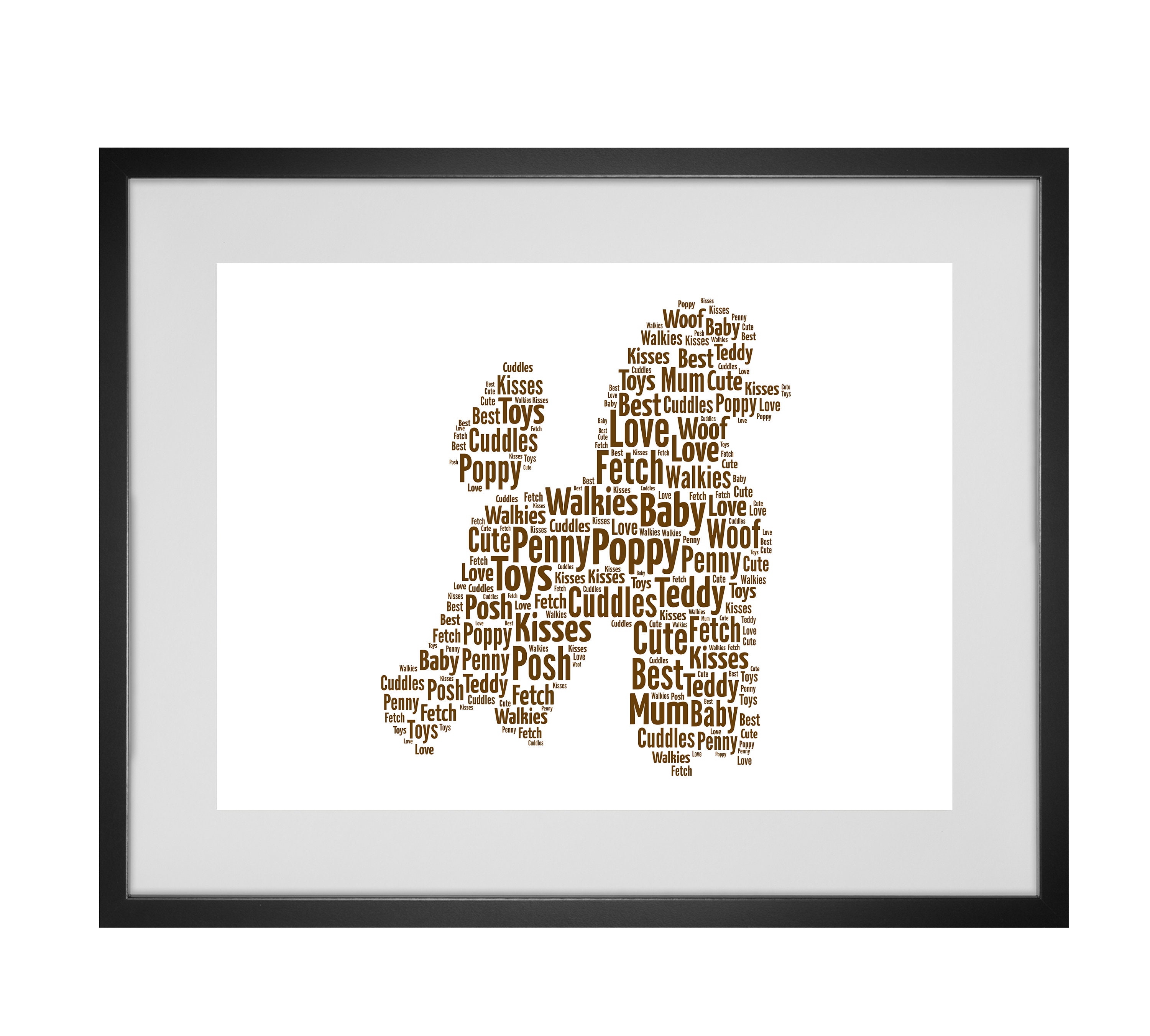 Personalised Poodle Dog Word Art Print - Any Breed of Dog Can Be Made ...
