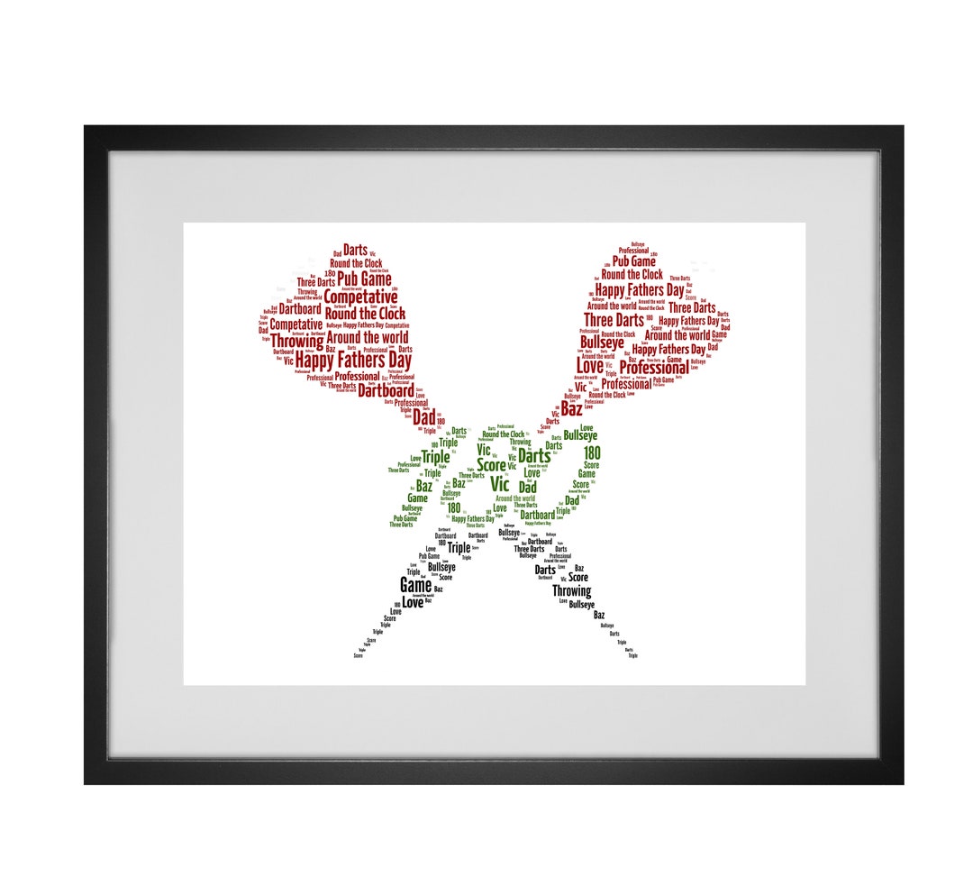 Personalised Darts Word Art Print - Etsy