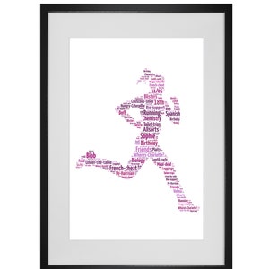 Personalised Female Runner Word Art Print - Etsy