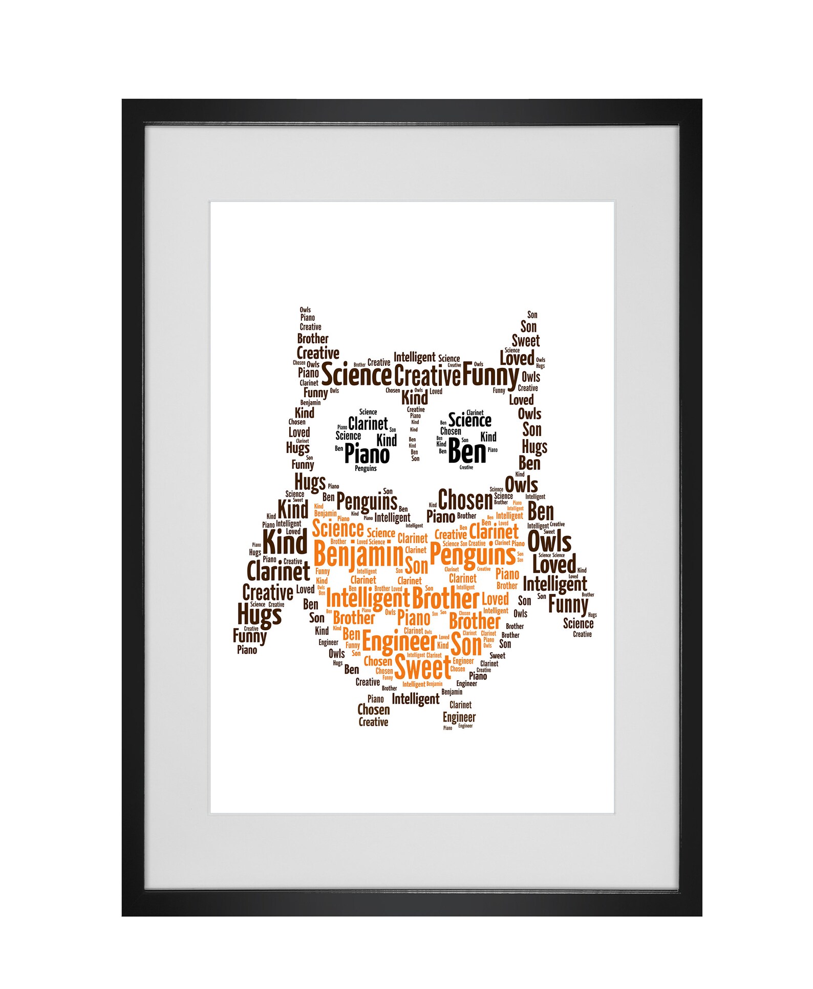 Personalised Owl Word Art Print - Etsy