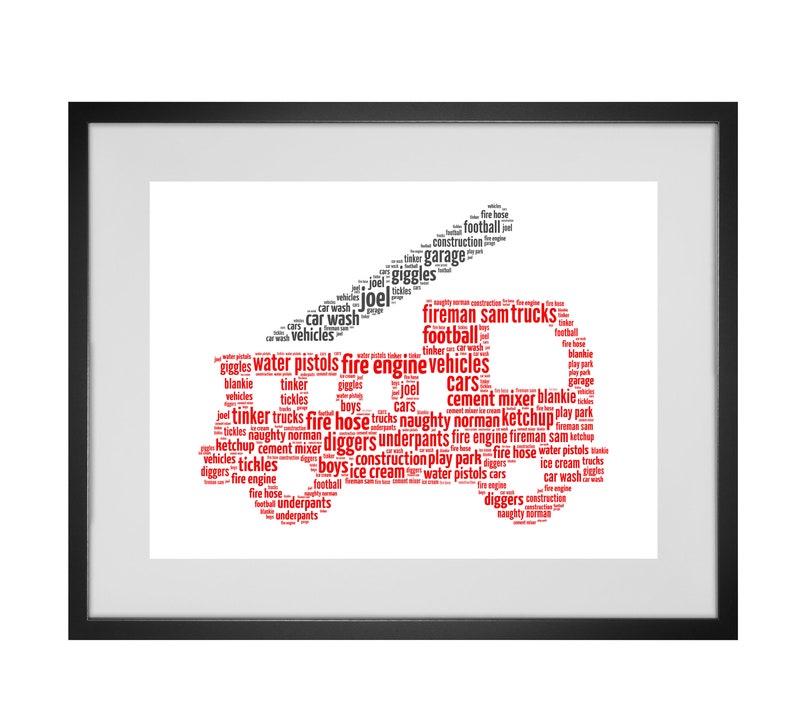 Personalised Fire Engine Word Art Print - Etsy