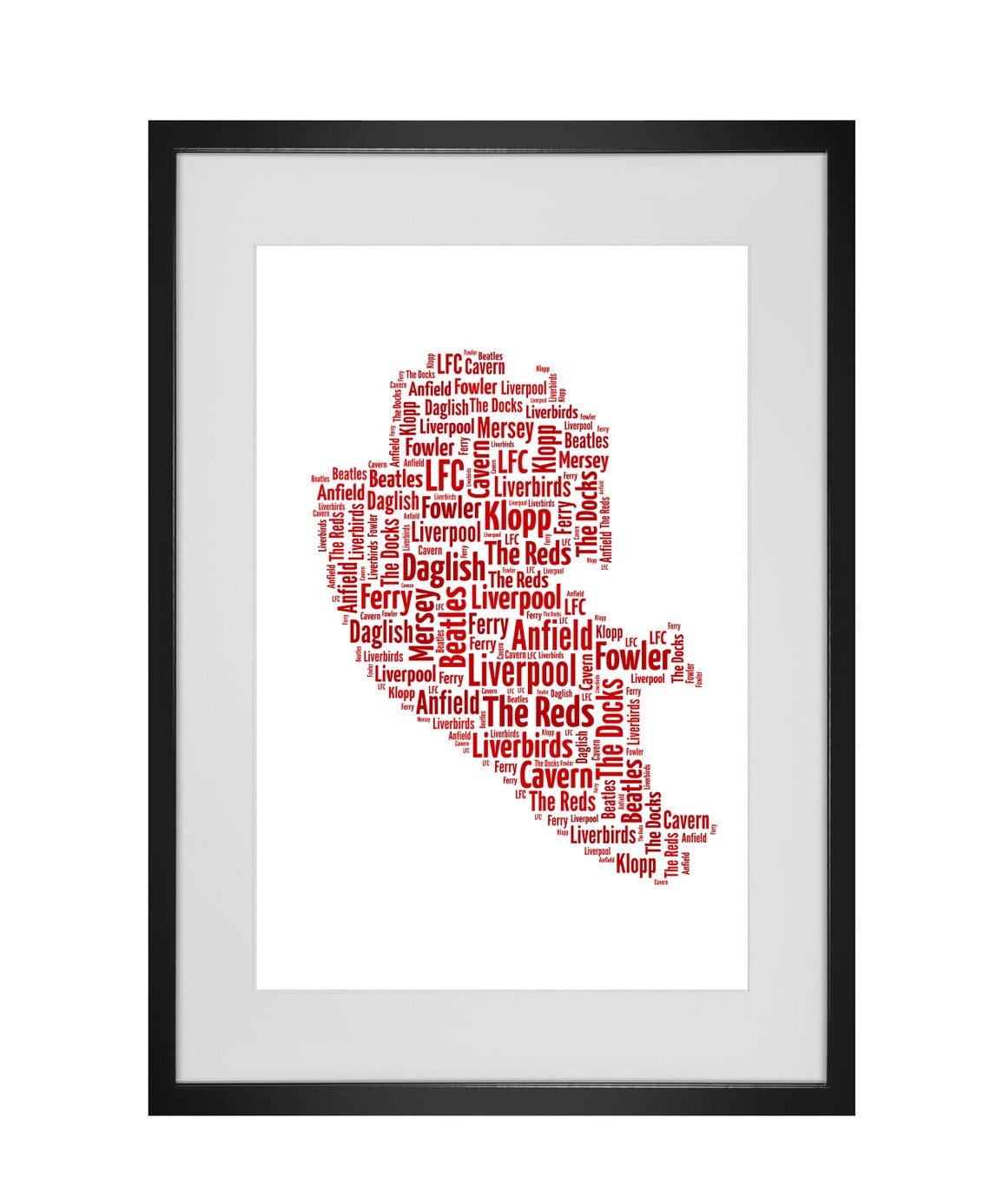 Personalised Liverpool Map Word Art Print - Etsy