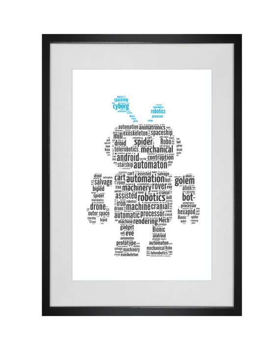 Personalised Robot Word Art Design | Etsy