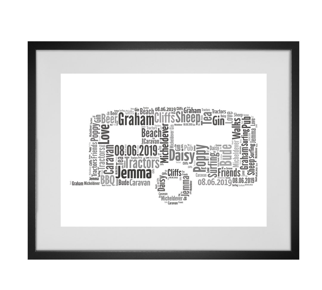 Personalised Caravan Word Art Print - Etsy