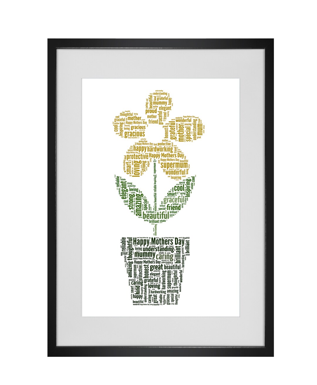 Personalised Yellow Flower Word Art Print - Etsy