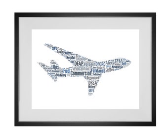 Aeroplane Word Art, Personalised Plane Print, Airplane Word Collage ...