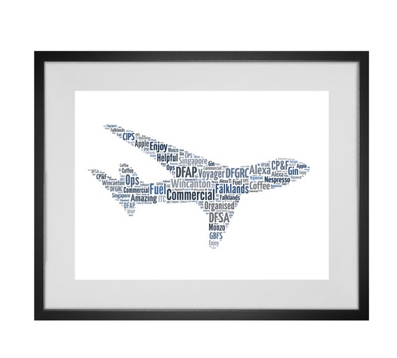 Personalised Aeroplane Word Art Print - Etsy UK