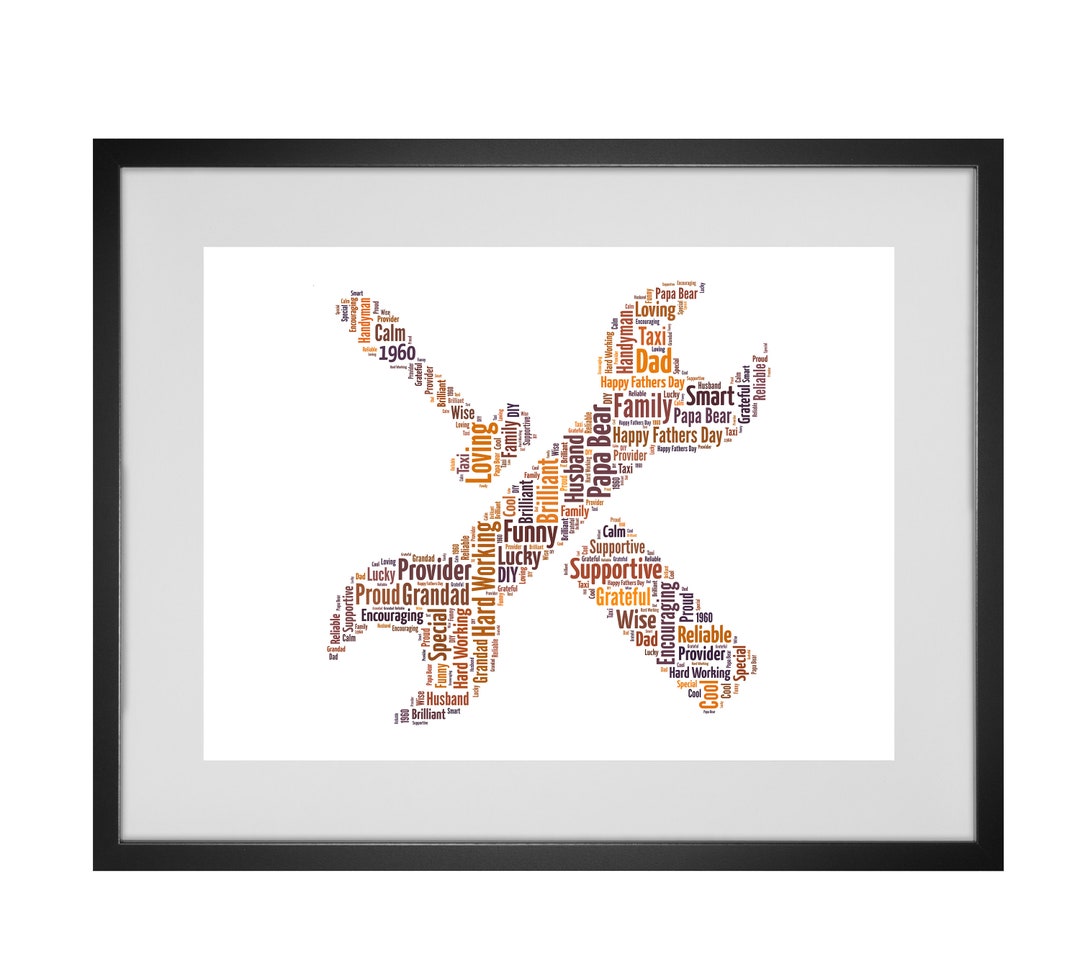 Personalised "tools" DIY Handyman Word Art Print - Etsy