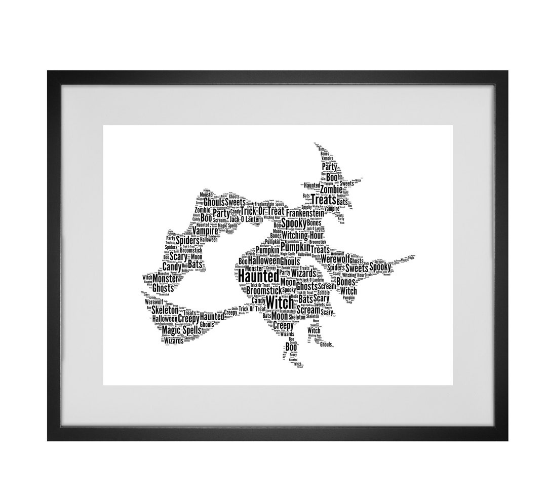 Personalised Witch Word Art Print - Etsy