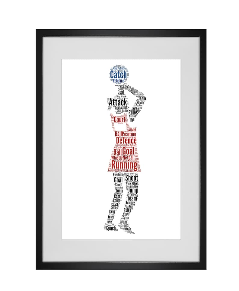 Personalised Netball Word Art Print - Etsy