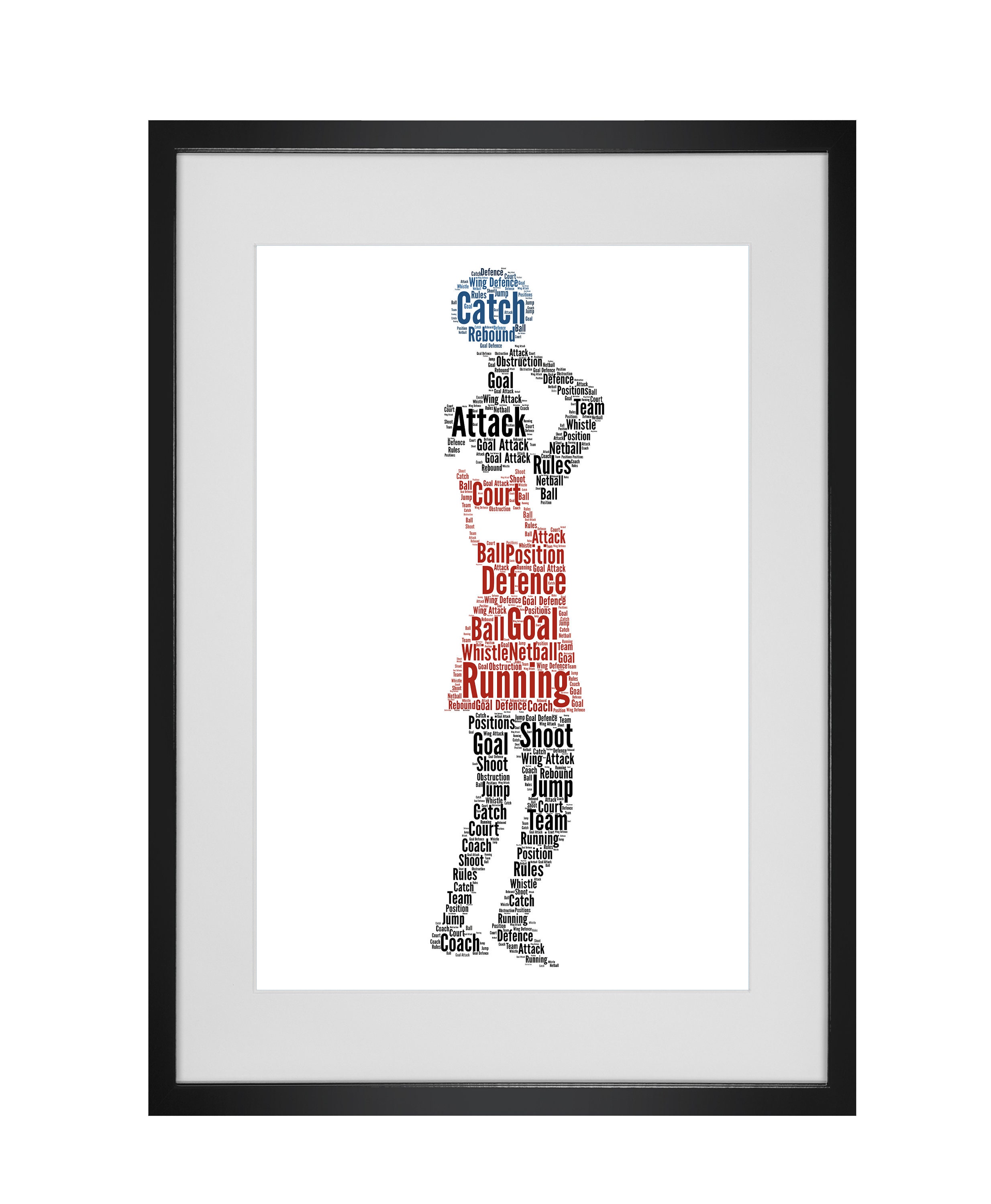 Personalised Netball Word Art Print - Etsy Australia
