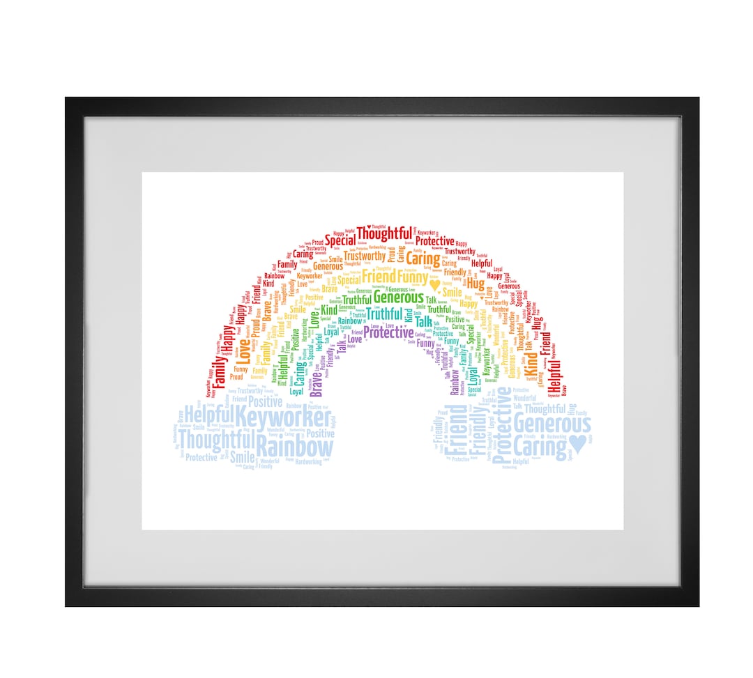 Personalised Rainbow Word Art Print - Etsy