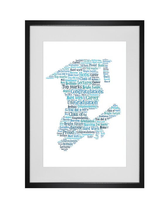 Personalised Male Graduation Word Art Print | Etsy