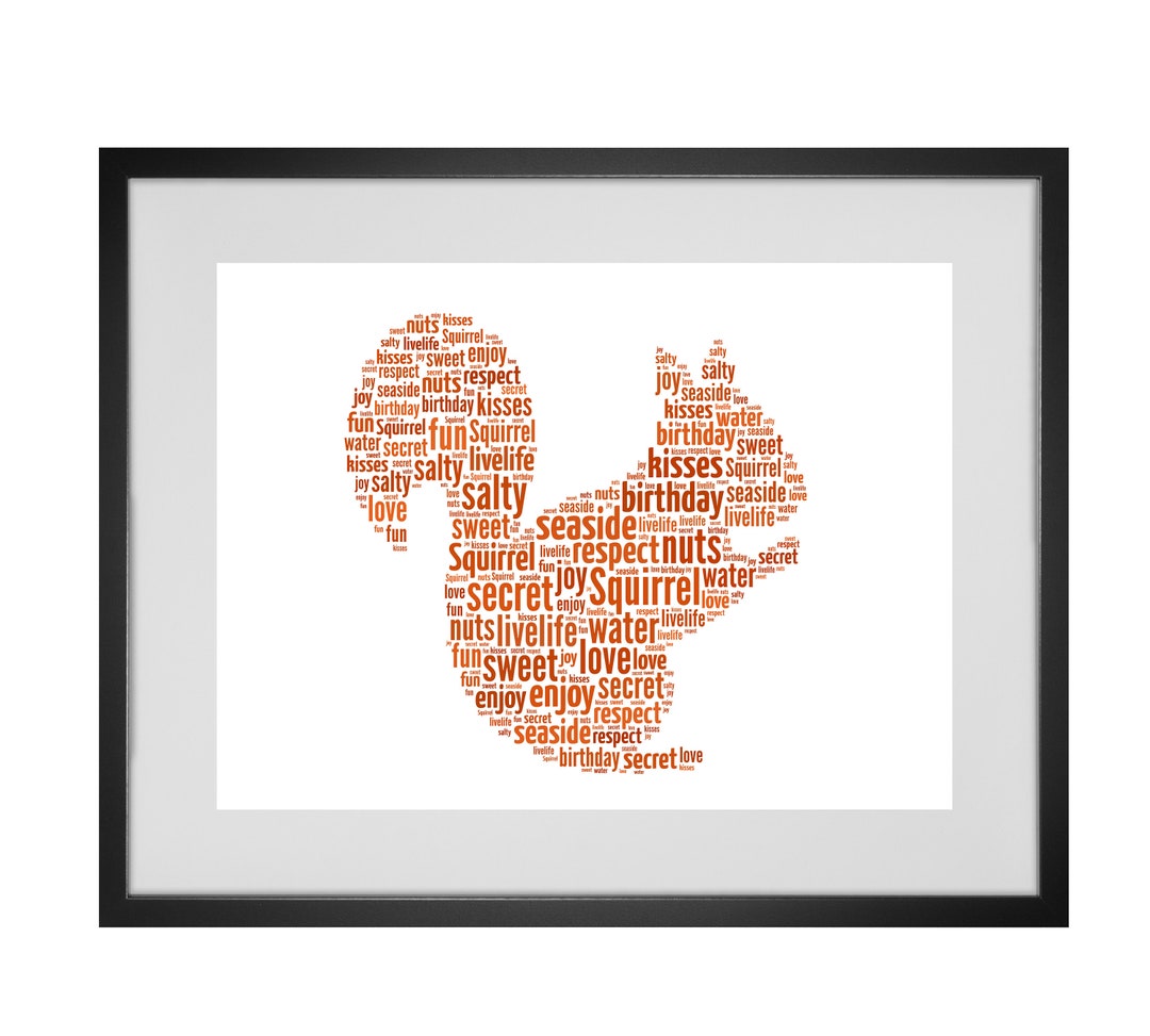 Personalised Squirrel Word Art Print - Etsy
