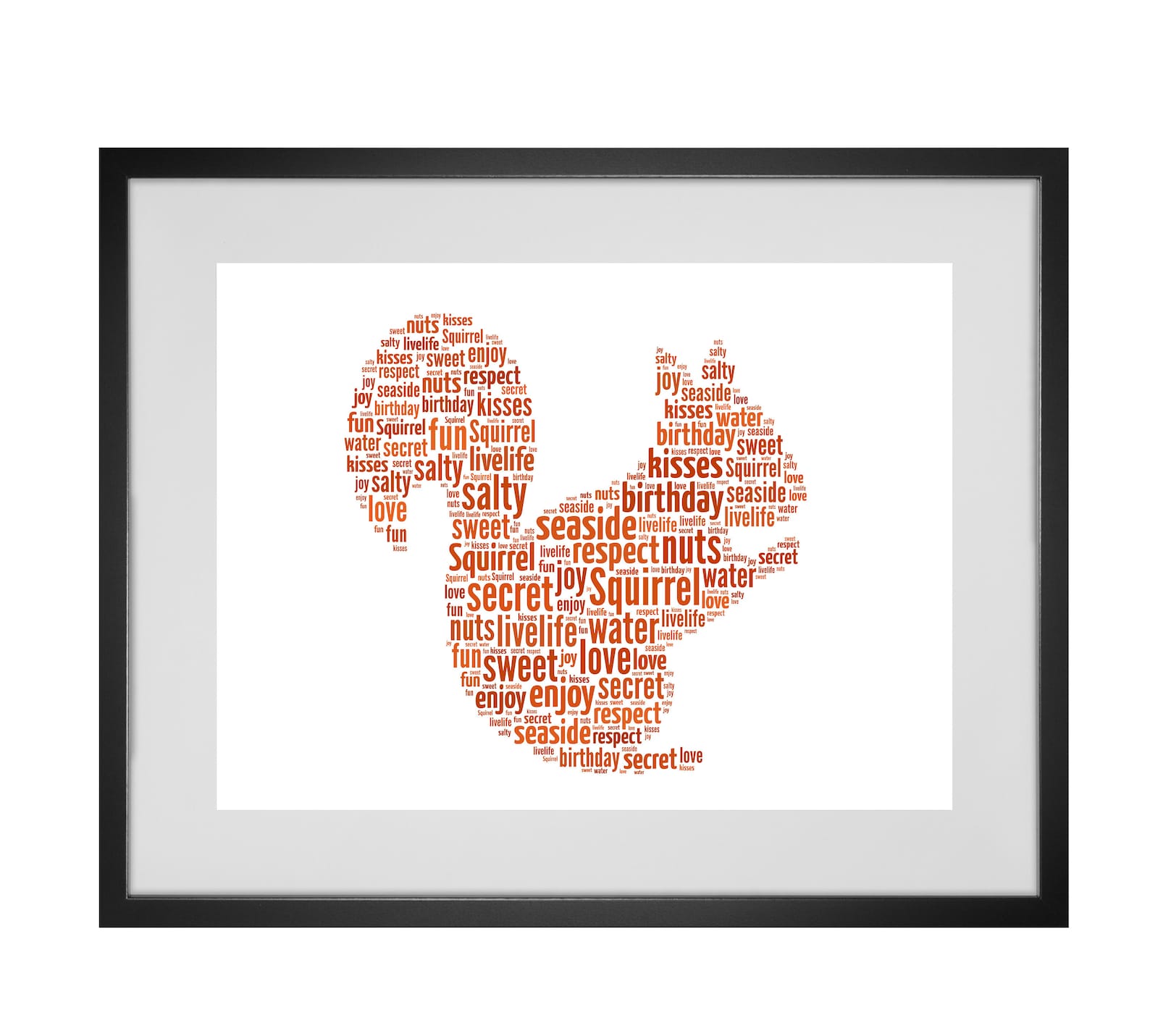 Personalised Squirrel Word Art Print - Etsy UK