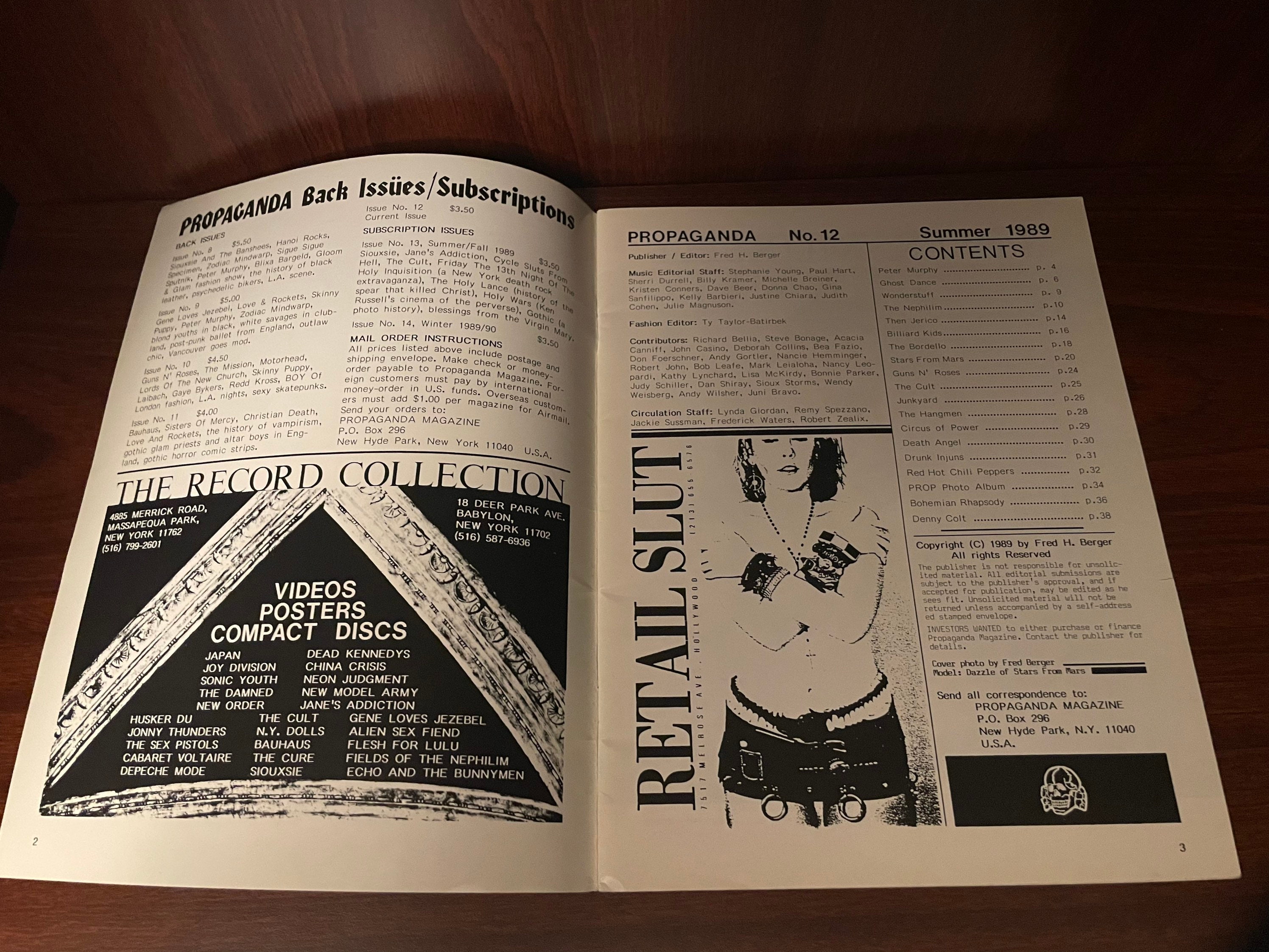 Propaganda Goth Magazine Issue Number 12 Summer 1990 RARE - Etsy