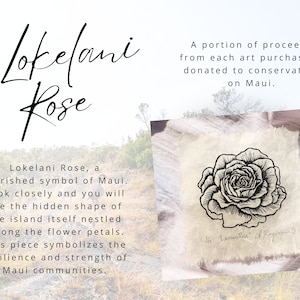 Lokelani Rose Linocut Print, Official Island Flower of Maui, Original ...