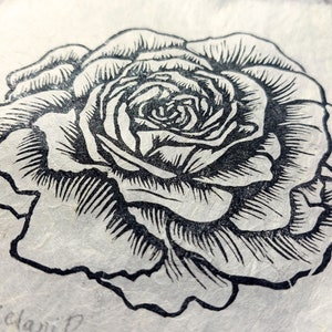 Lokelani Rose Linocut Print, Official Island Flower of Maui, Original ...