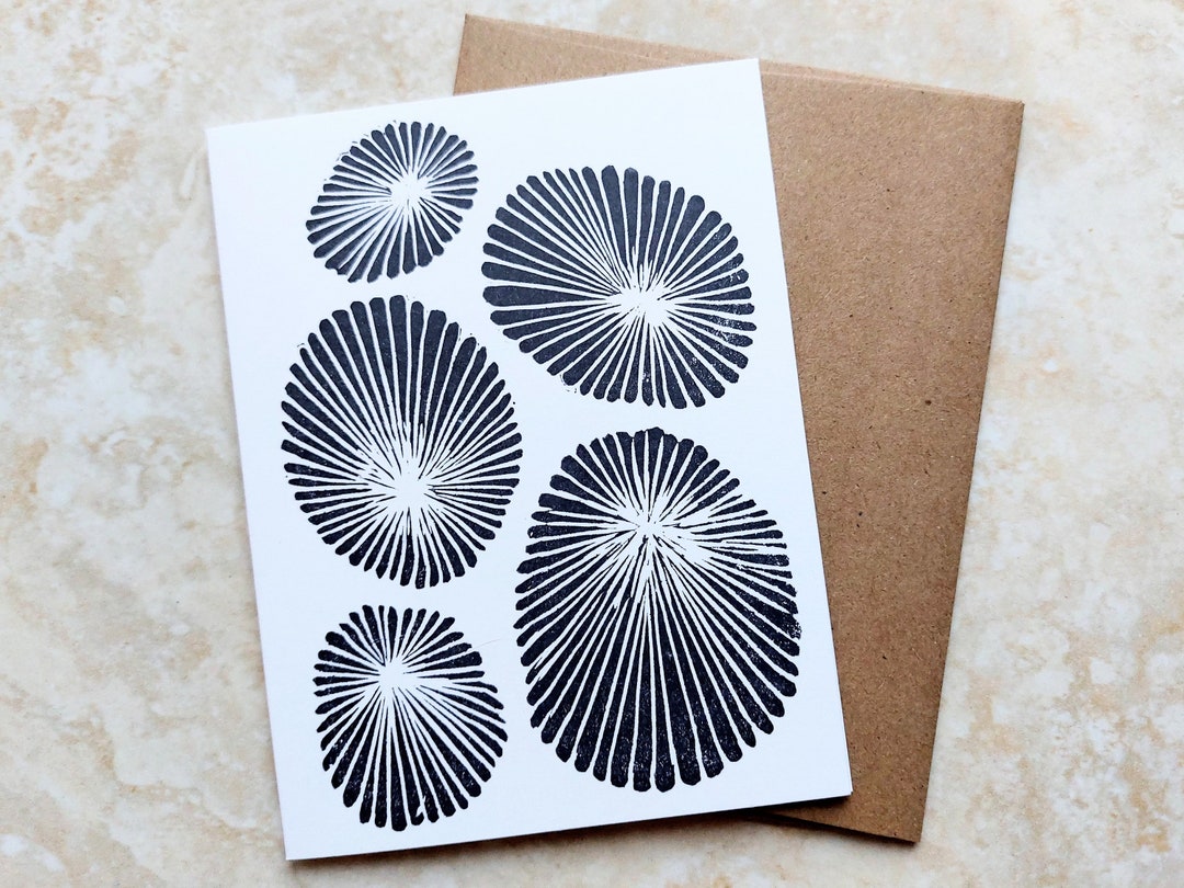 Opihi Shells Greeting Card Hand Carved Linocut Card Blank - Etsy