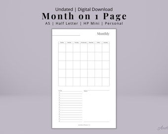 Daily Overview Printable Planner Insert Digital Download - Etsy