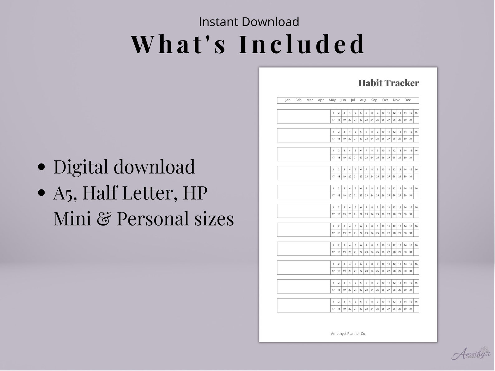 Habit Tracker Printable Printable Planner Insert Digital Download A5 ...