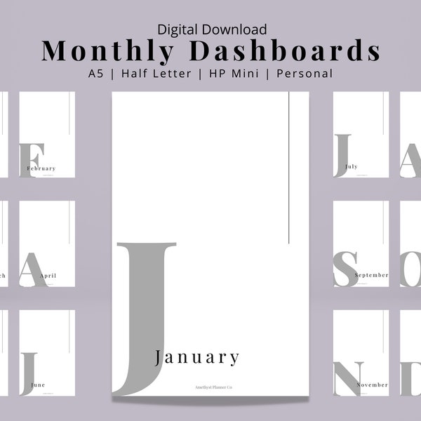Monthly Planner Dashboard - Etsy