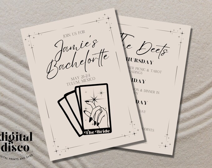 Tarot Bachelorette Party Invitation Template | the Party Tarot ...