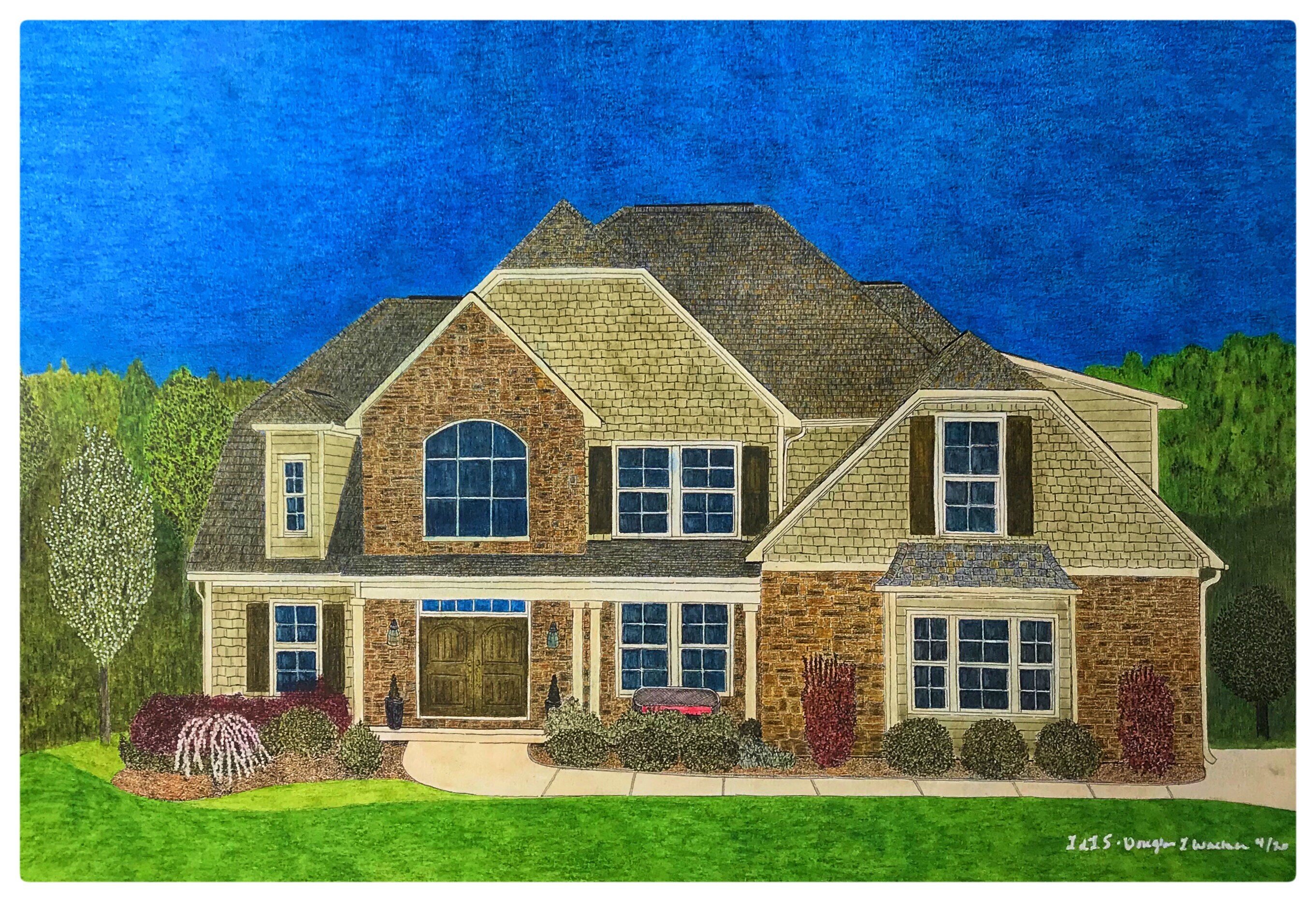 Original Art Custom House Portrait - Etsy
