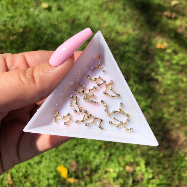 5pcs Metal 3d Charms Metal Decoration Luxury Full Cover 3D Charms Heart ...