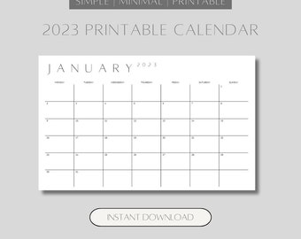 Printable 2024 Minimalist Monthly Calendar - Etsy