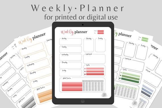 Printable Weekly Planner Digital Download iPad Planner | Etsy