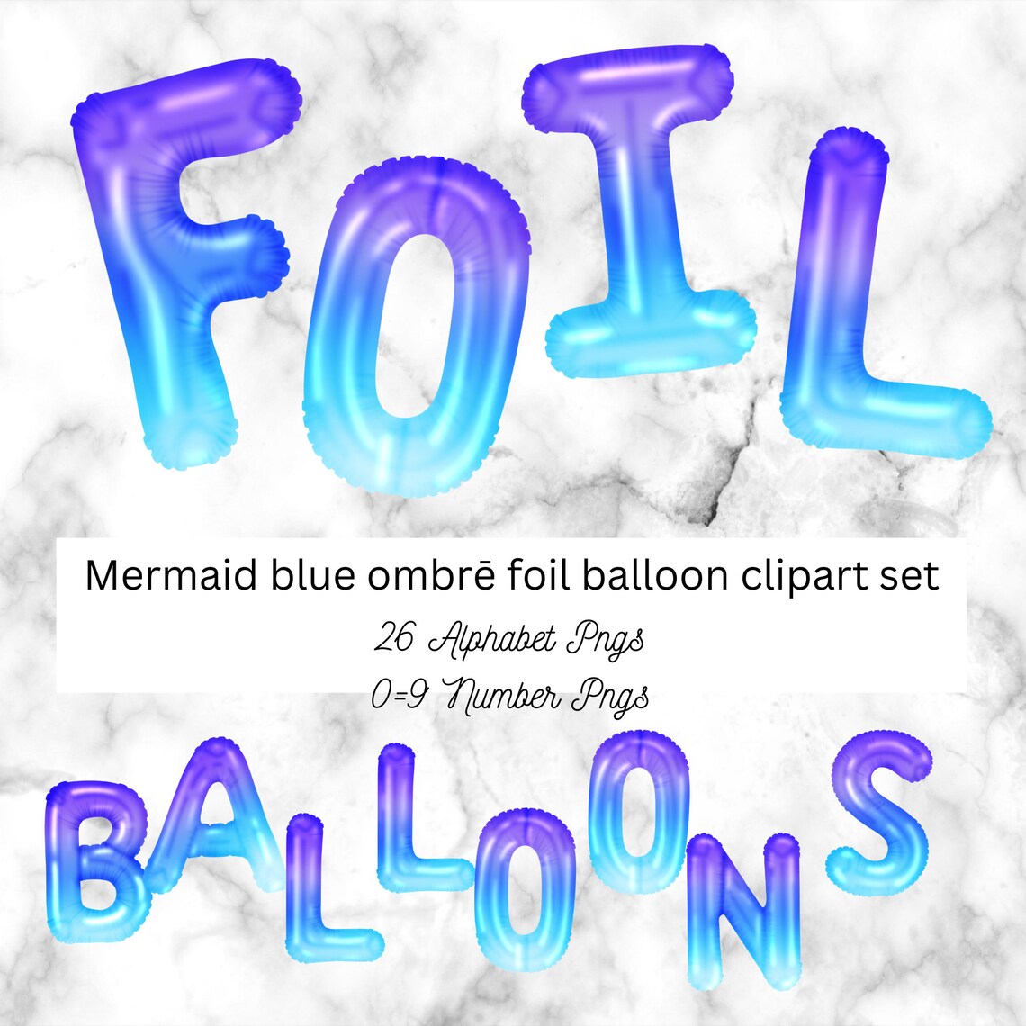 Ombre Foil Balloon Clip Art - Iridescent Digital Instant Download PNG ...