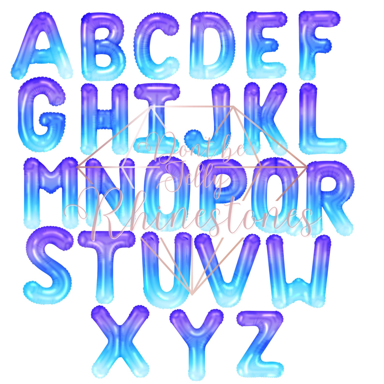 Foil Balloon Alphabet Clipart Bold Letters Party Balloon Clip Art ...