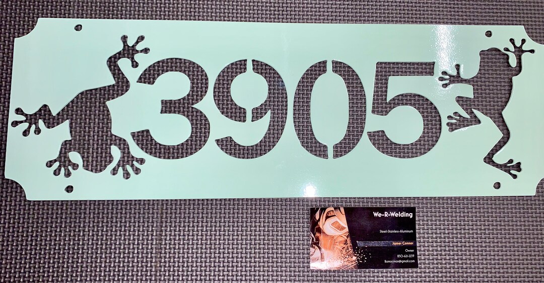 Metal House Number Sign With Frogs - Etsy