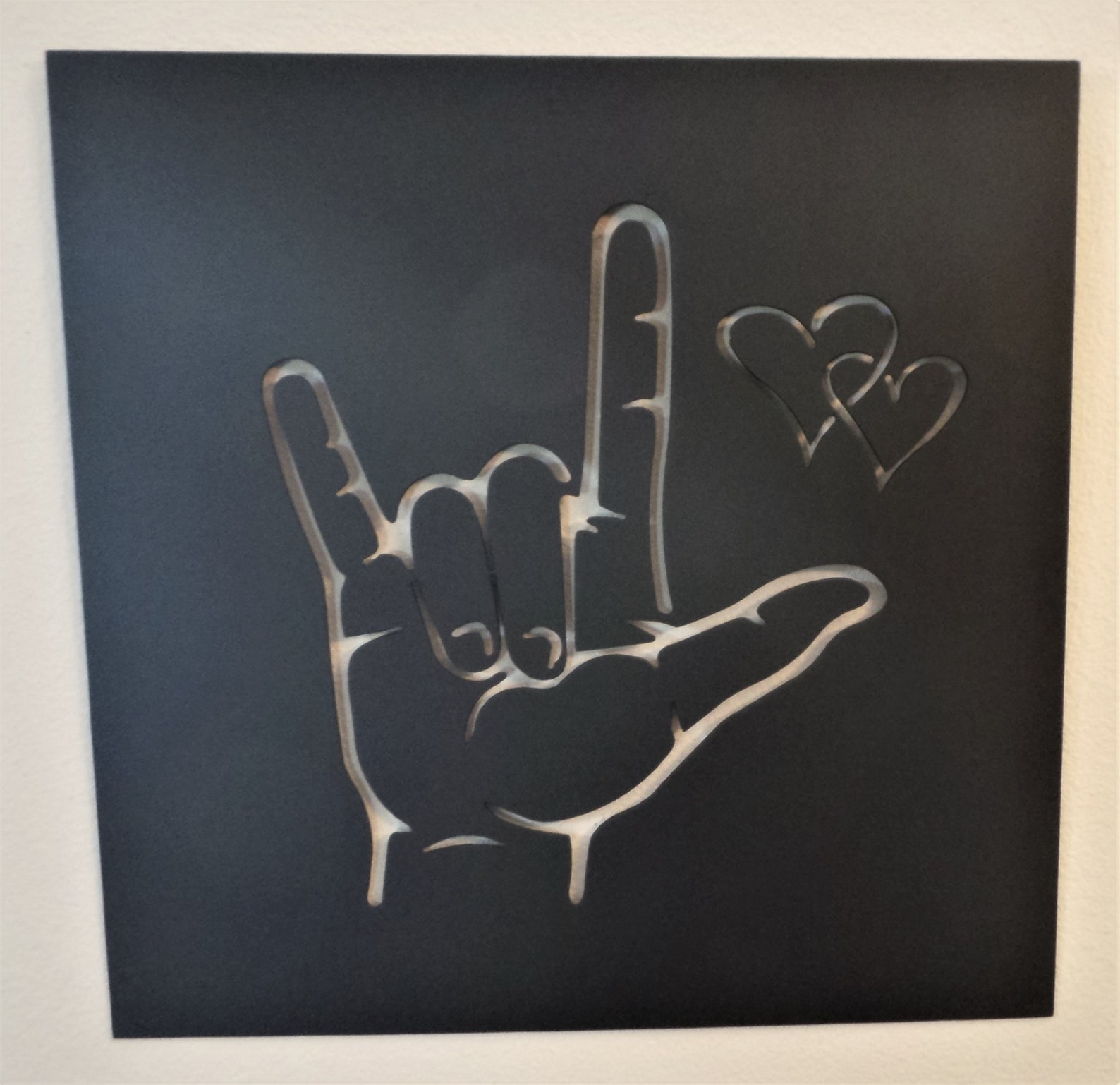 Sign Language I Love You Metal Sign W/ Hearts - Etsy