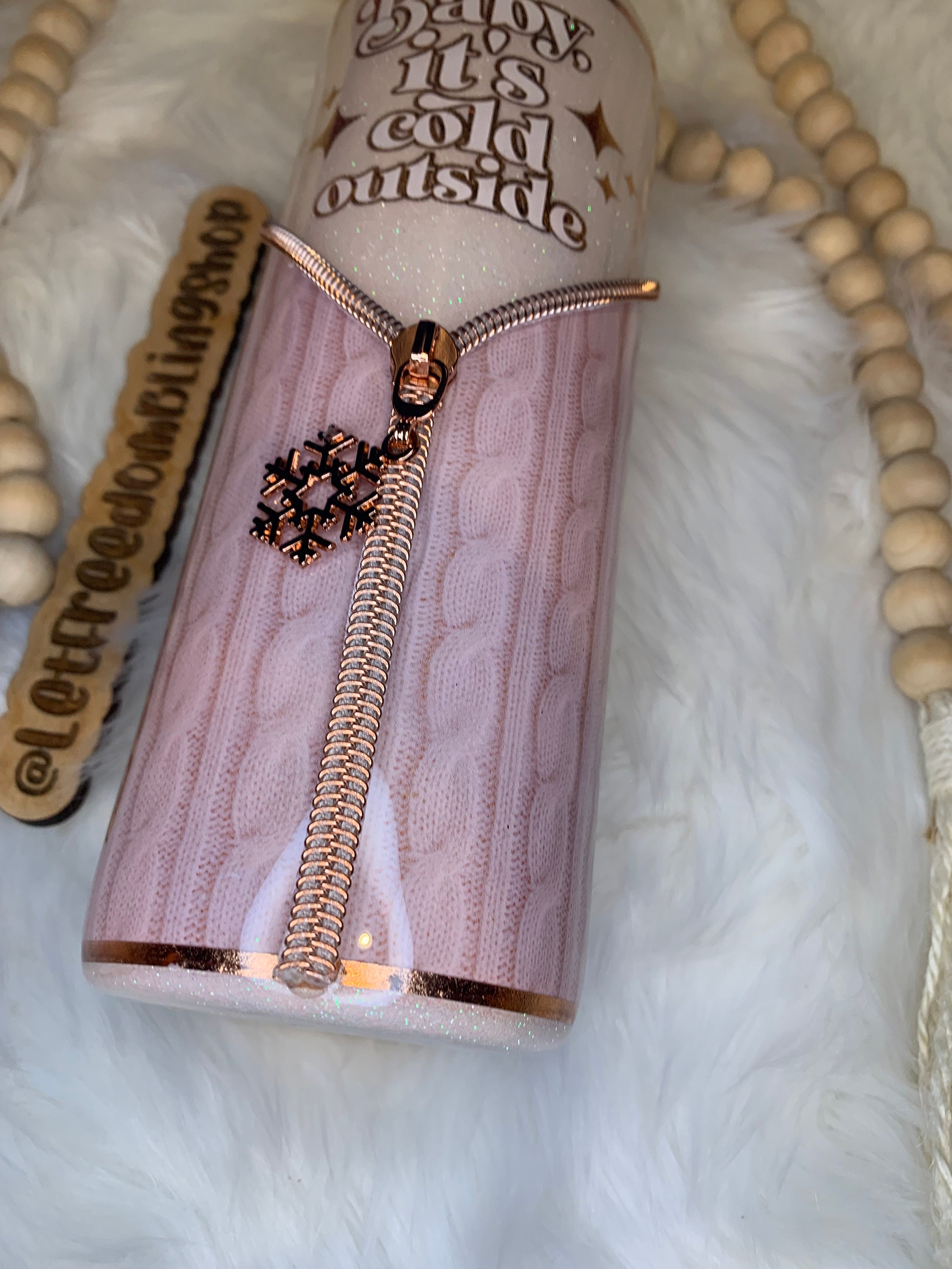 Pink Zipper Pull Tumbler/pink Winter/christmas Tumbler - Etsy