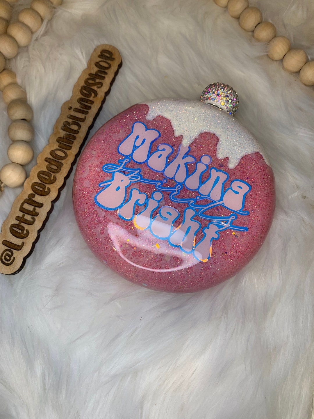 Rhinestone Round Flask/christmas Flask - Etsy