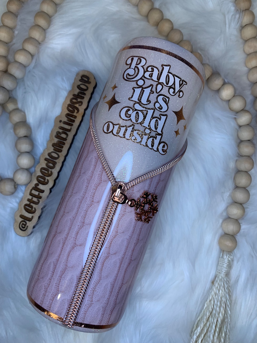 Pink Zipper Pull Tumbler/pink Winter/christmas Tumbler - Etsy