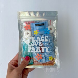 Peace, Love and Party Hippie Boho Groovy Theme Hangover Kit Fully ...