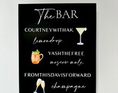 Custom Signature Drink Menu Tabletop Acrylic Sign Black and - Etsy