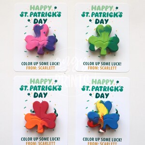 St. Patrick’s Day Shamrock Mini Colorful Crayon Favors, Kids, Crayon ...