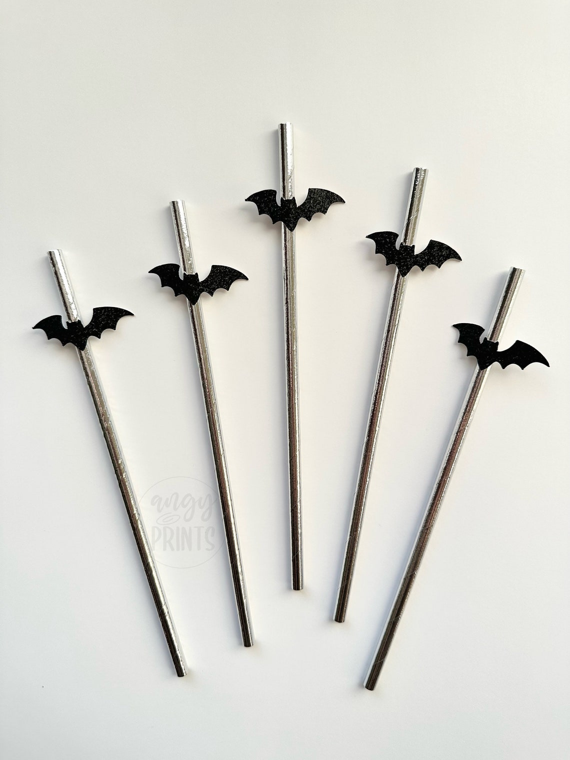 Bat Halloween Straws | Spooky Till Death Do Us Party Theme Metallic ...