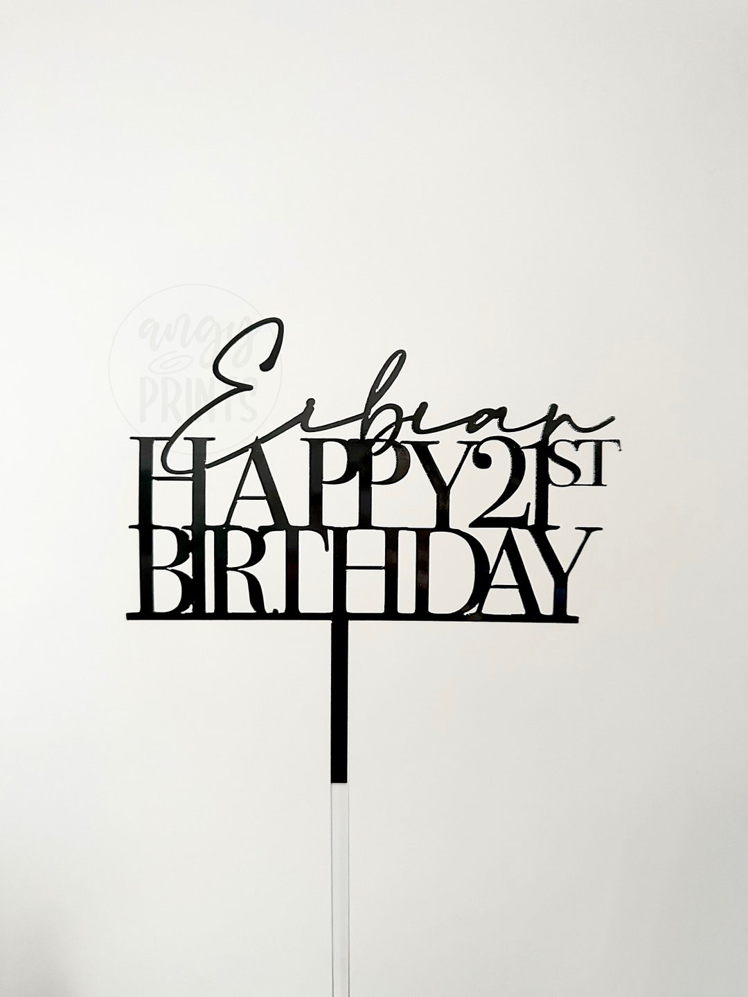 Happy 21st Birthday Birthday Cake Topper | Personalized Name | Cake ...